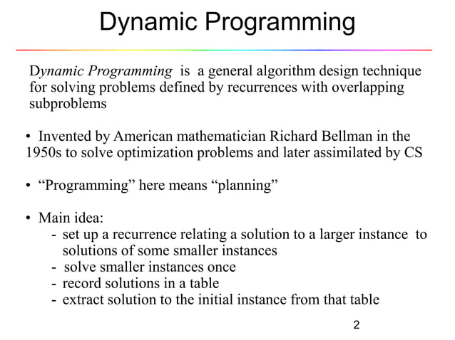 Dynamic programming | PPTX