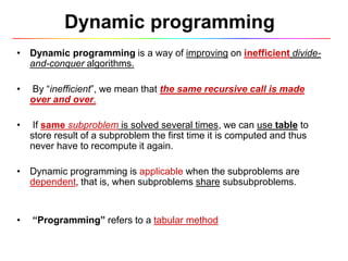 Dynamic programming | PPTX