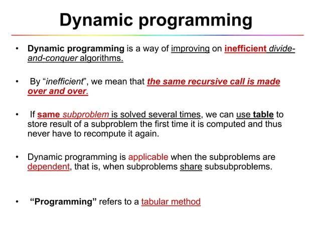 Dynamic programming | PPT