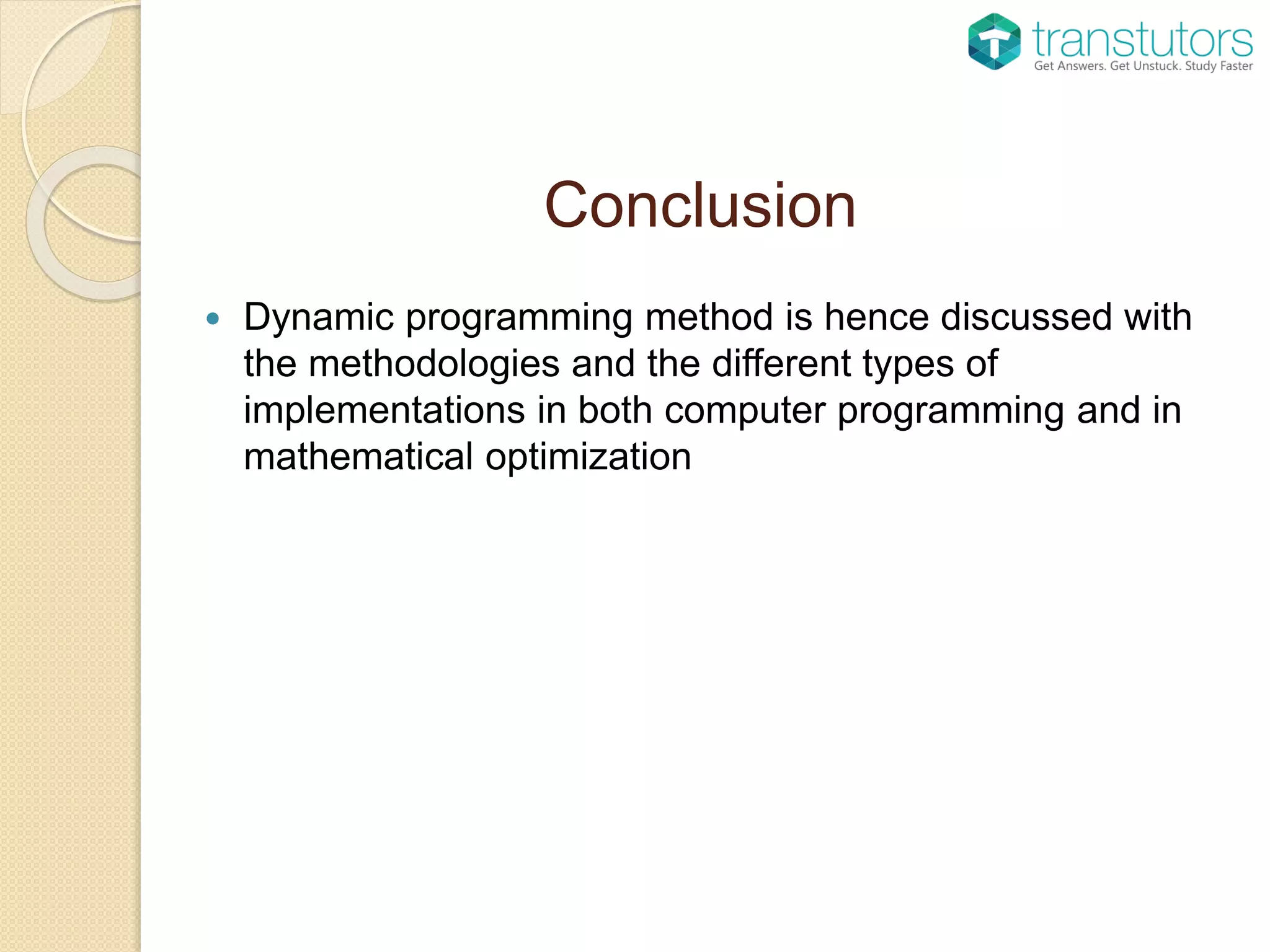 Dynamic Programming Economics Ppt