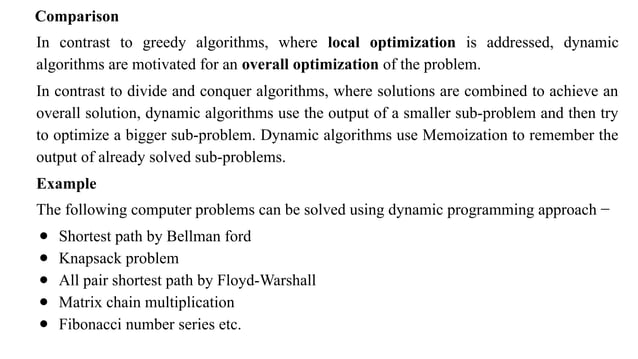 Dynamic programming in Design Analysis and Algorithms | PPTX
