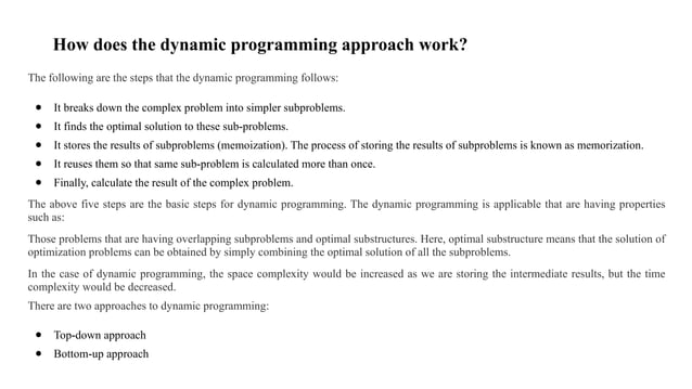 Dynamic programming in Design Analysis and Algorithms | PPTX