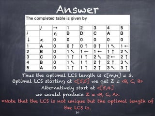 Dynamic programming lcs | PDF