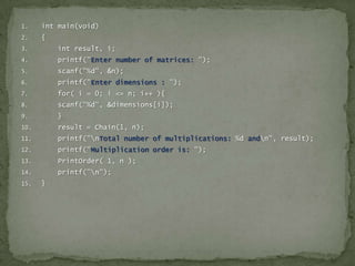 Dynamic Programming - Matrix Chain Multiplication | PPTX