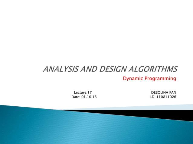 Dynamic programming1 | PPTX