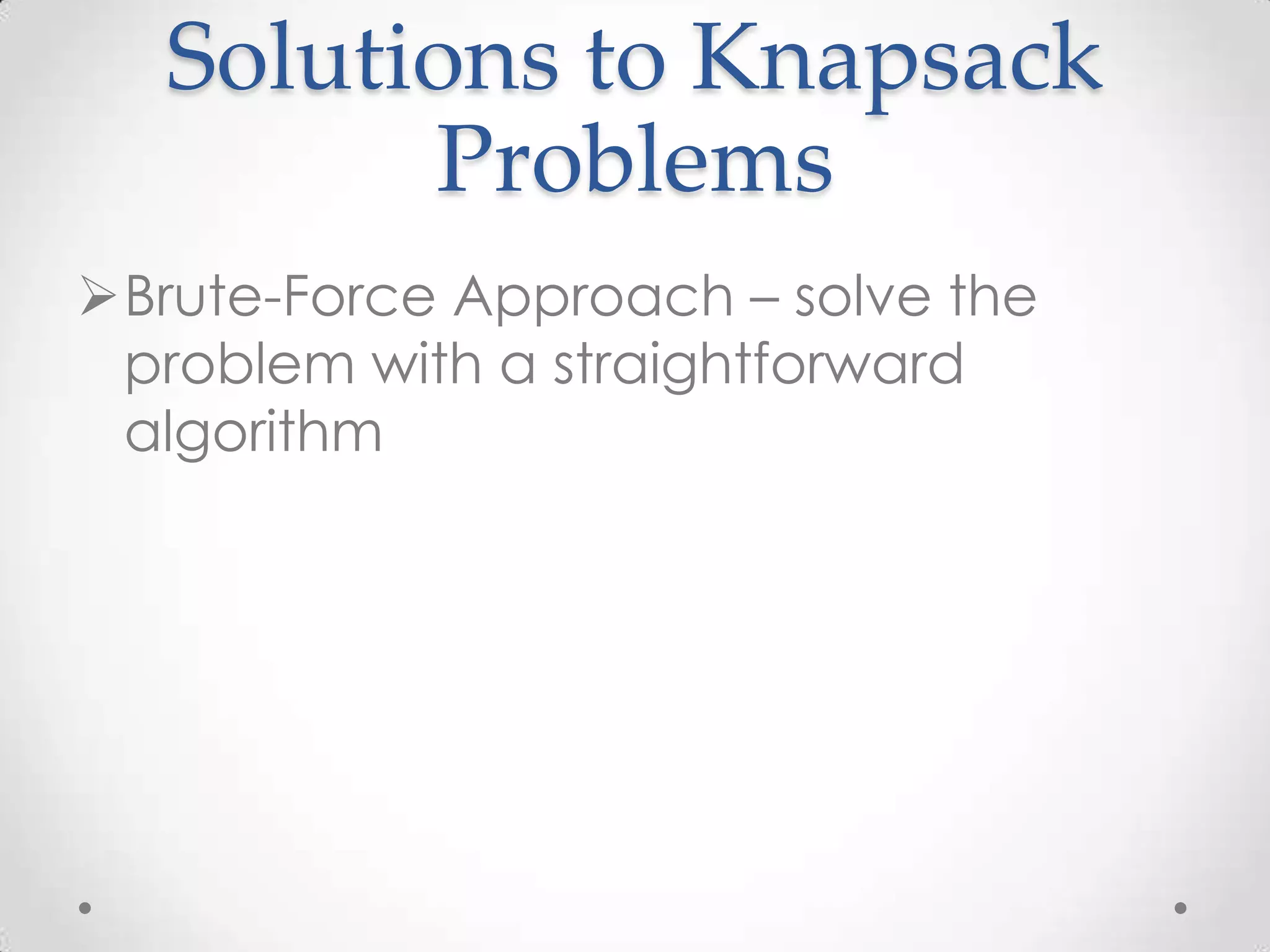 Knapsack Problem | PPT