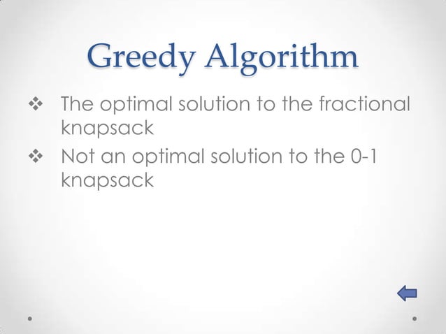 Knapsack Problem | PPTX | Programming Languages | Computing