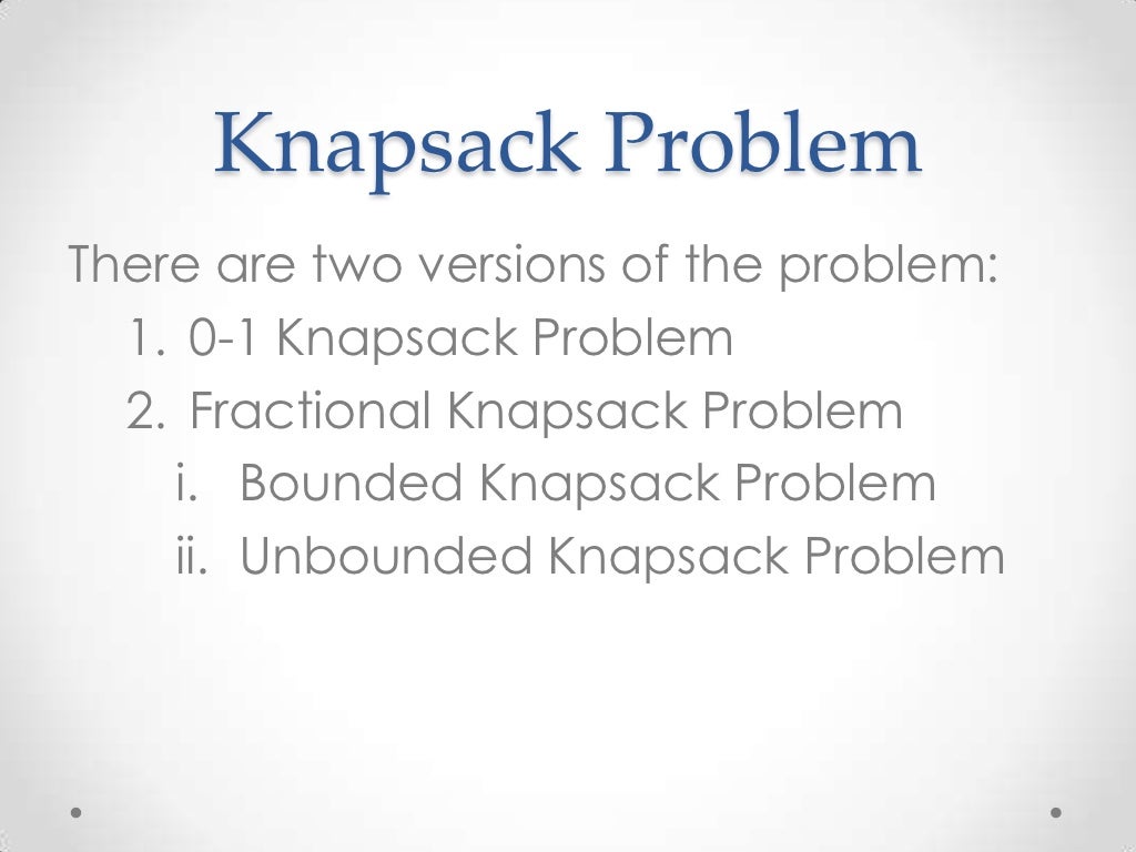 Knapsack Problem