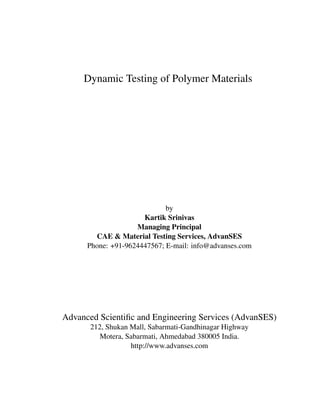 Dynamic Properties of Polymer Materials | PDF