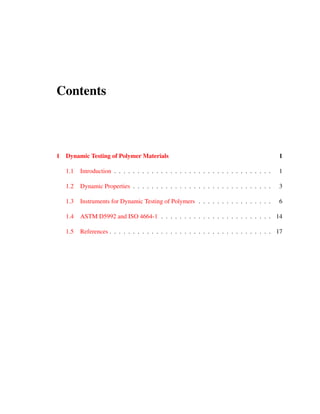 Dynamic Properties of Polymer Materials | PDF