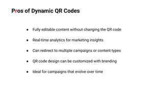 Dynamic QR Code vs Static QR Codes: Pros, Cons & Uses | PDF