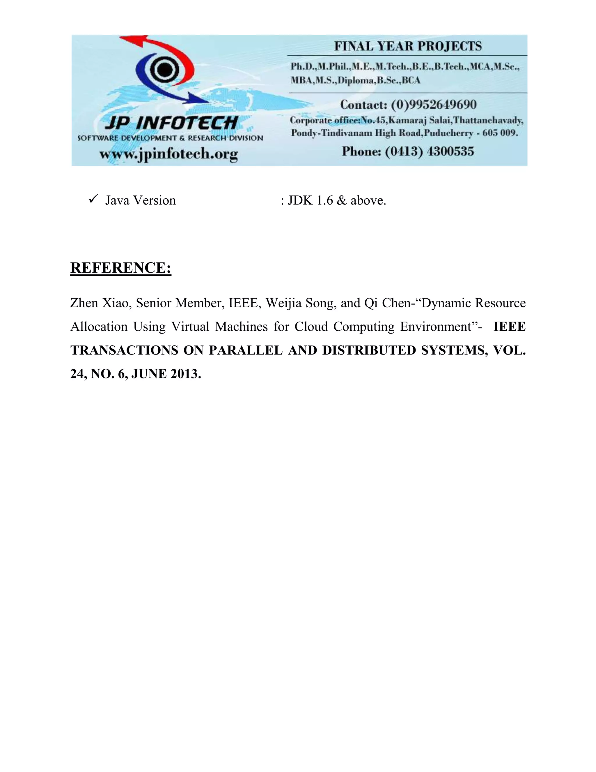 Dynamic Resource Allocation Using Virtual Machines For Cloud Computing Environment Docx