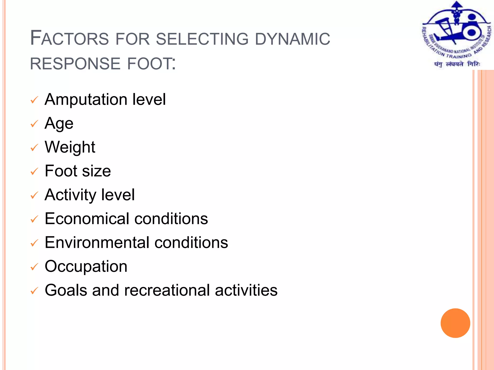 Dynamic response foot | PPTX