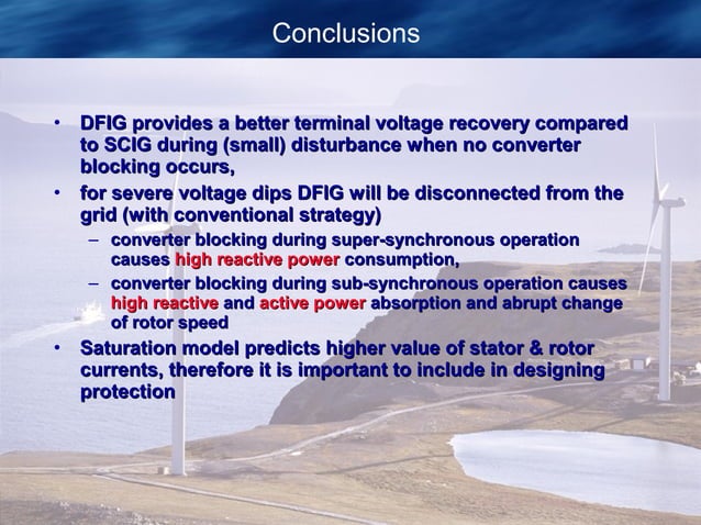 Dynamic Response Of Grid Connected Wind Turbine With Dfig Ppt