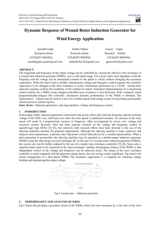 Dynamic response of wound rotor induction generator for wind energy ...