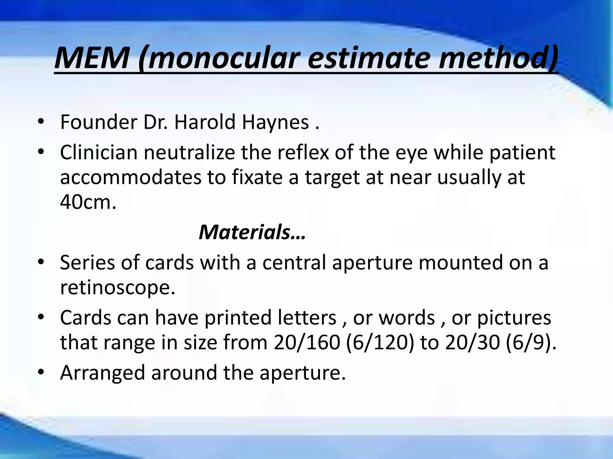 Dynamic retinoscopy | PPTX