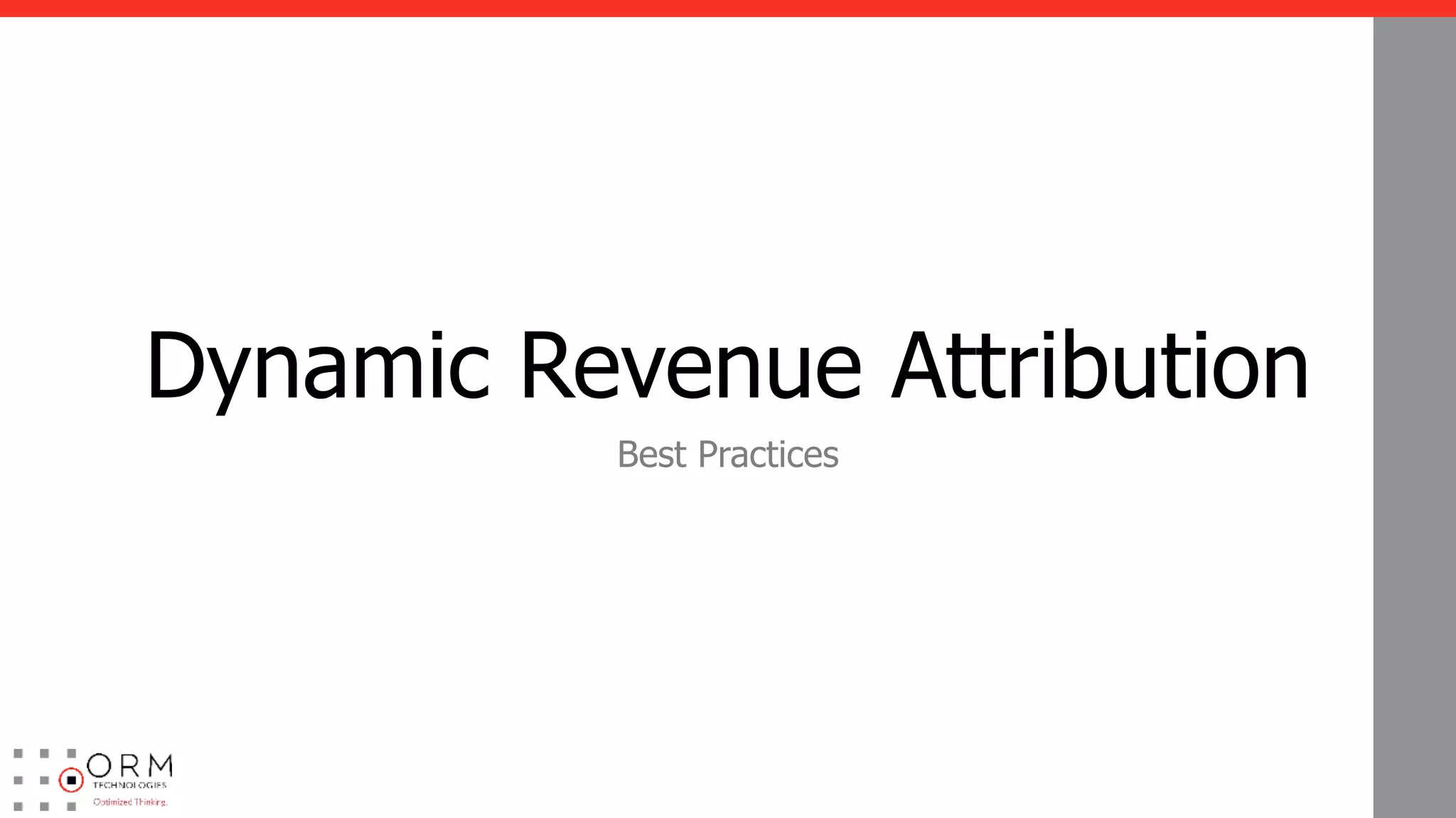 Dynamic Revenue Attribution (Marketing) | PPTX