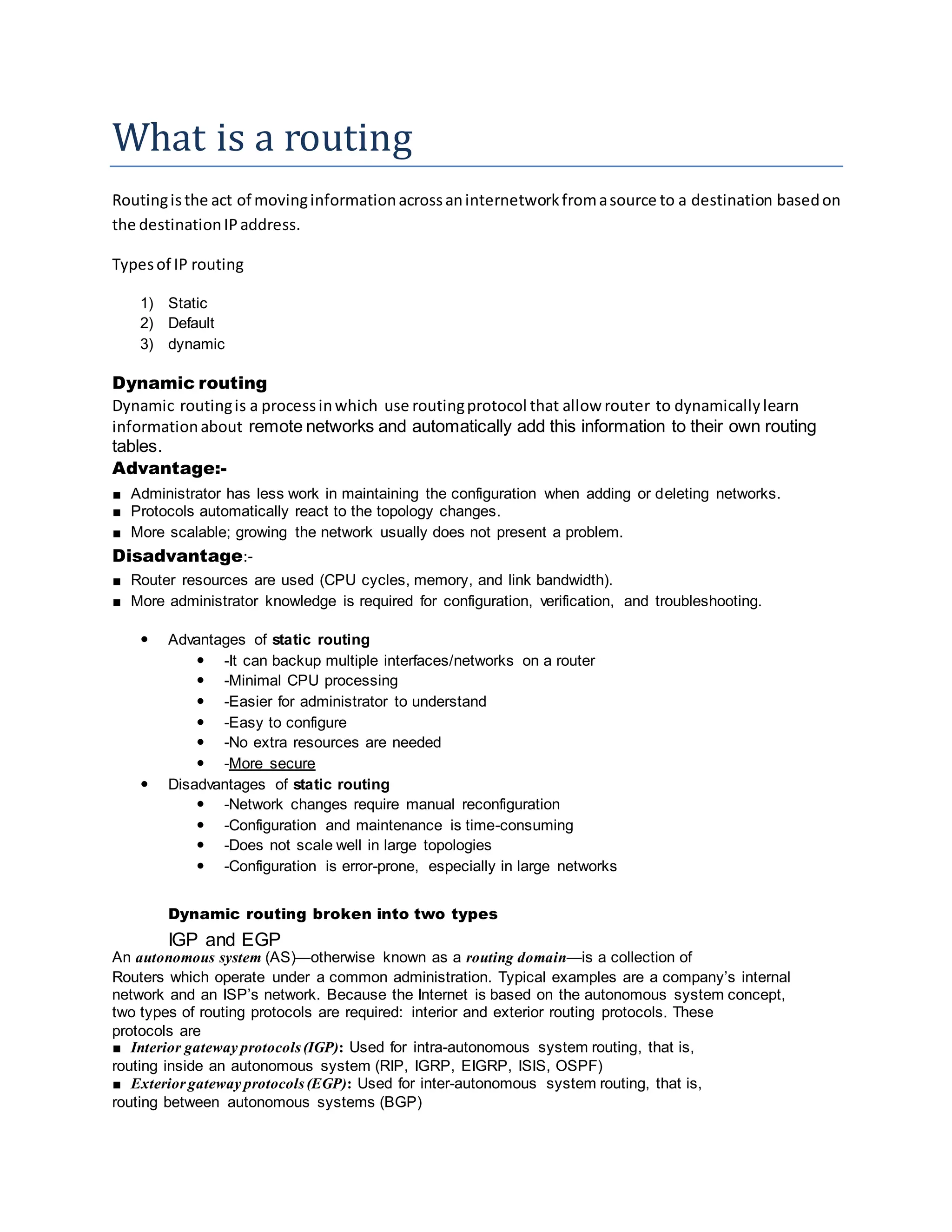 Dynamic routing | PDF