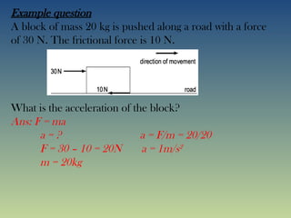 Dynamics, Physics IGCSE slides for teaching | PPTX