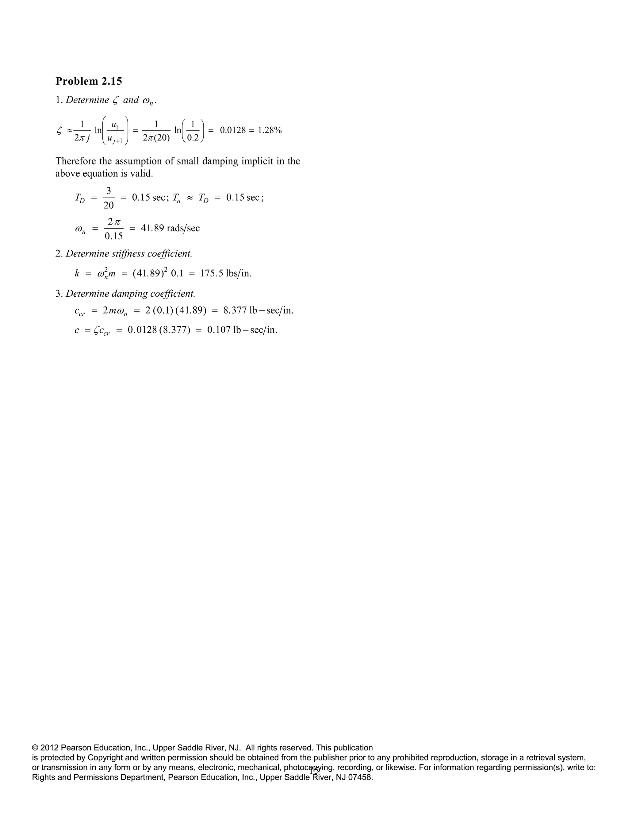 Dynamics of Structures 4th Edition Chopra Solutions Manual | PDF
