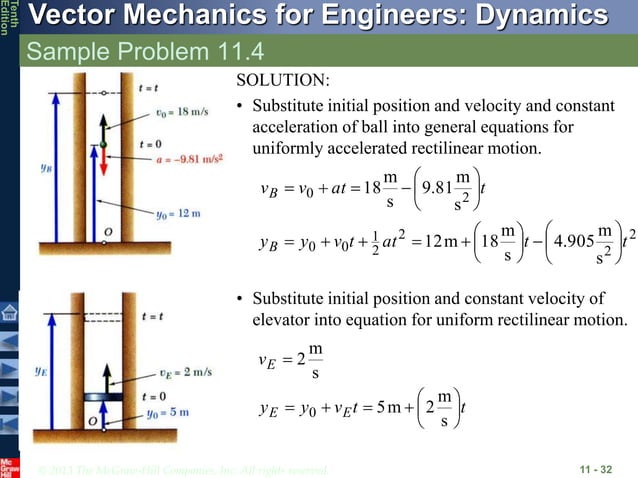 dynamics11lecture kinematics of particles.ppt | Physics | Science