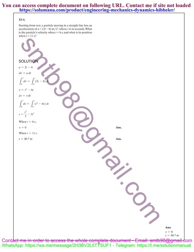 Solutions for Problems in Dynamics (15th Edition) by Russell Hibbeler | PDF