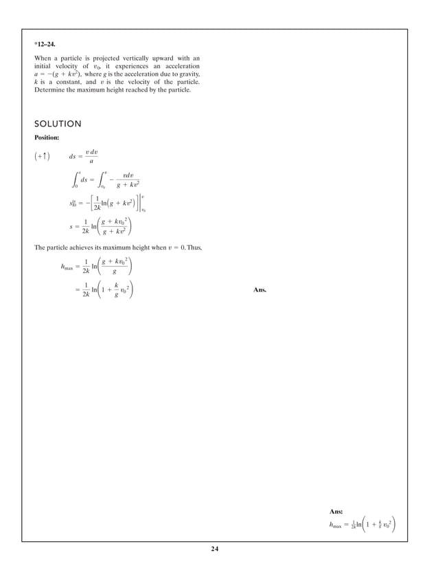 Solutions for Problems in Dynamics (15th Edition) by Russell Hibbeler | PDF