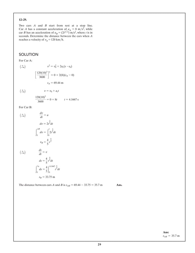 Solutions for Problems in Dynamics (15th Edition) by Russell Hibbeler | PDF