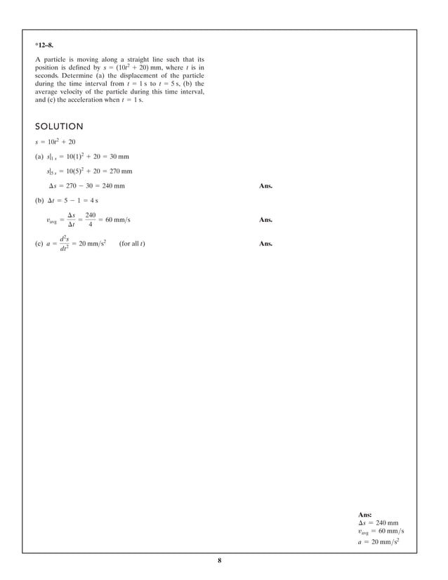 Solutions for Problems in Dynamics (15th Edition) by Russell Hibbeler | PDF
