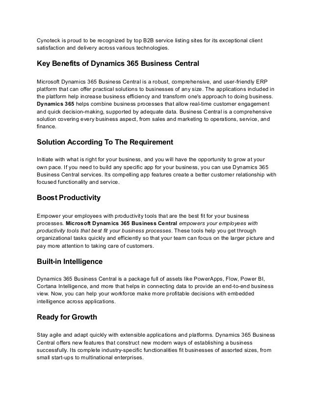 Microsoft Dynamics 365 Business Central | PDF