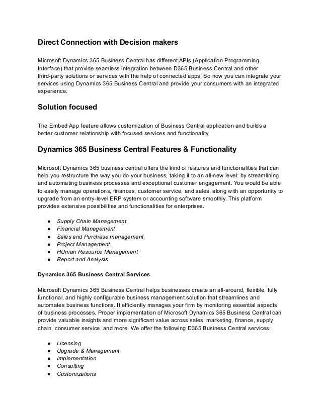 Microsoft Dynamics 365 Business Central Pdf 