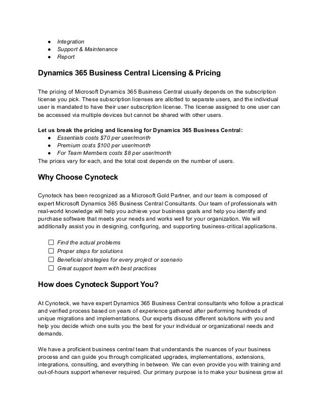 Microsoft Dynamics 365 Business Central | PDF