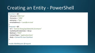 Dynamics 365 Web API - CRMUG April 2018 | PPT