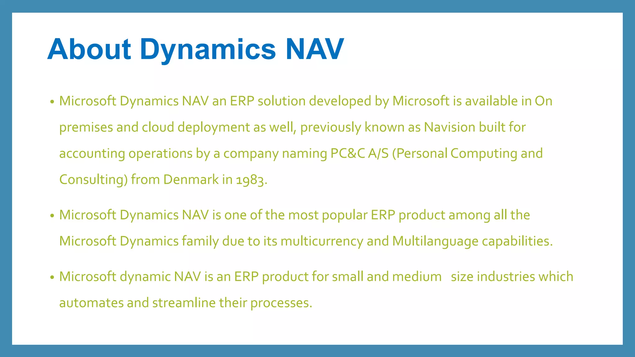 Microsoft Dynamics NAV | PPTX