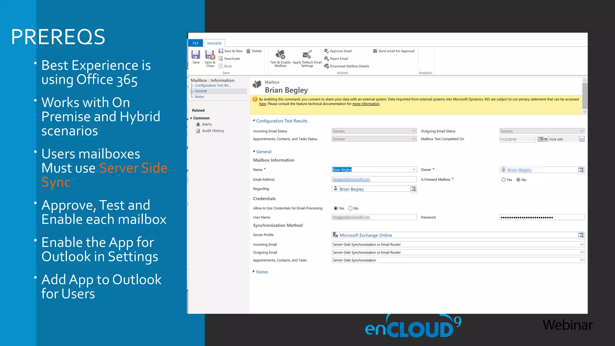 Dynamics 365 Outlook App presentation by enCloud9 | PPT