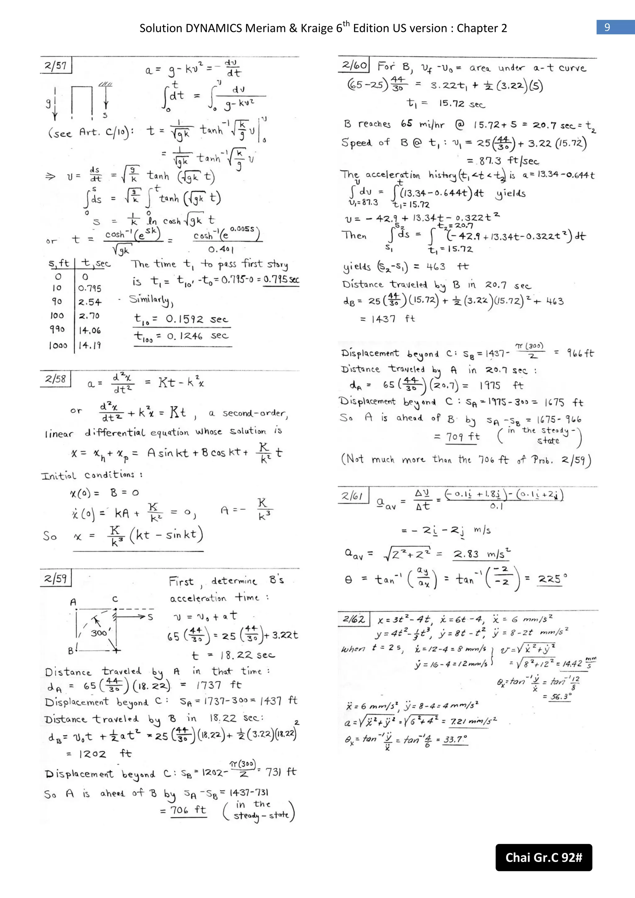 Dynamics 6th ed meriam solution | PDF