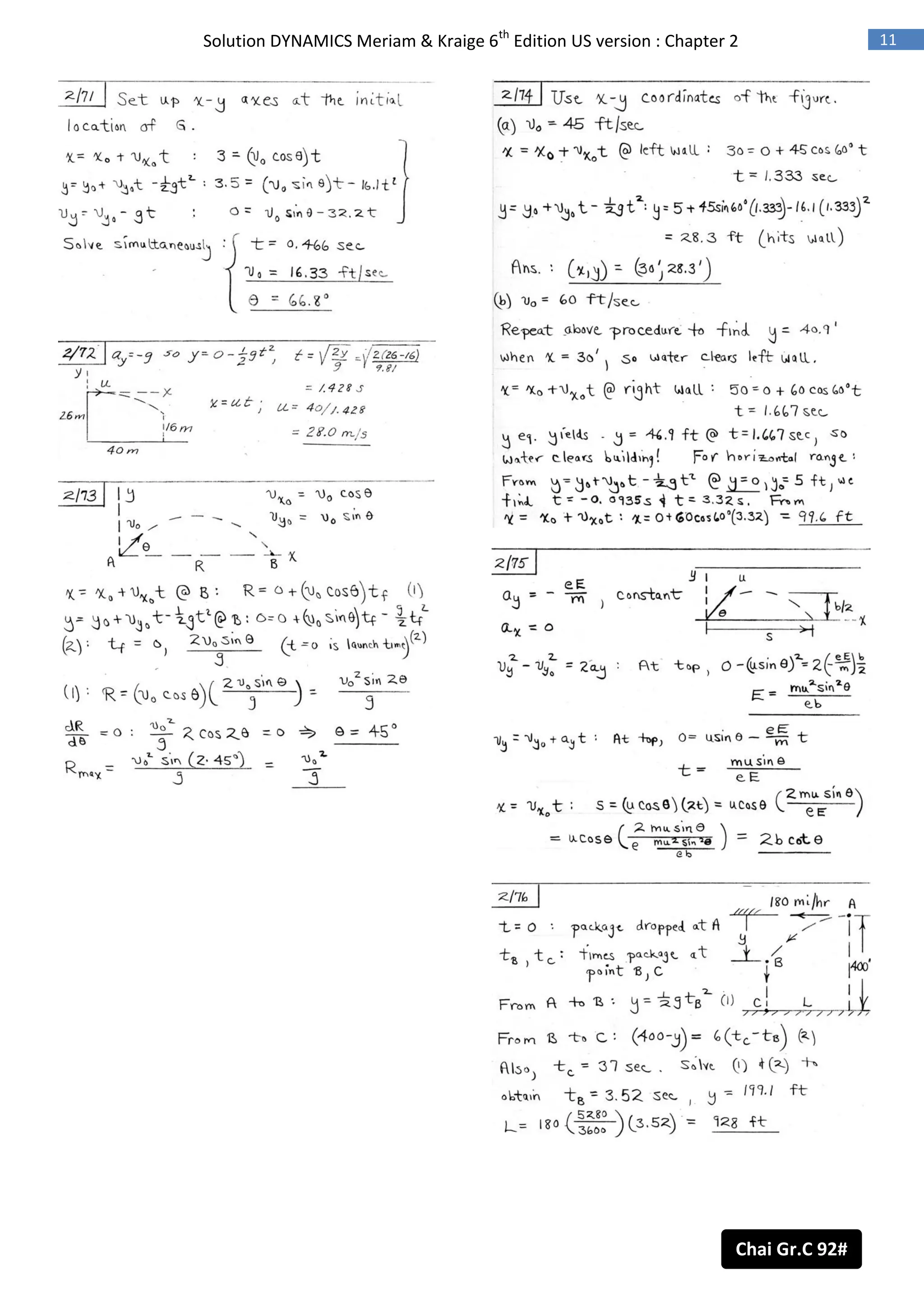 Dynamics 6th ed meriam solution | PDF | Physics | Science