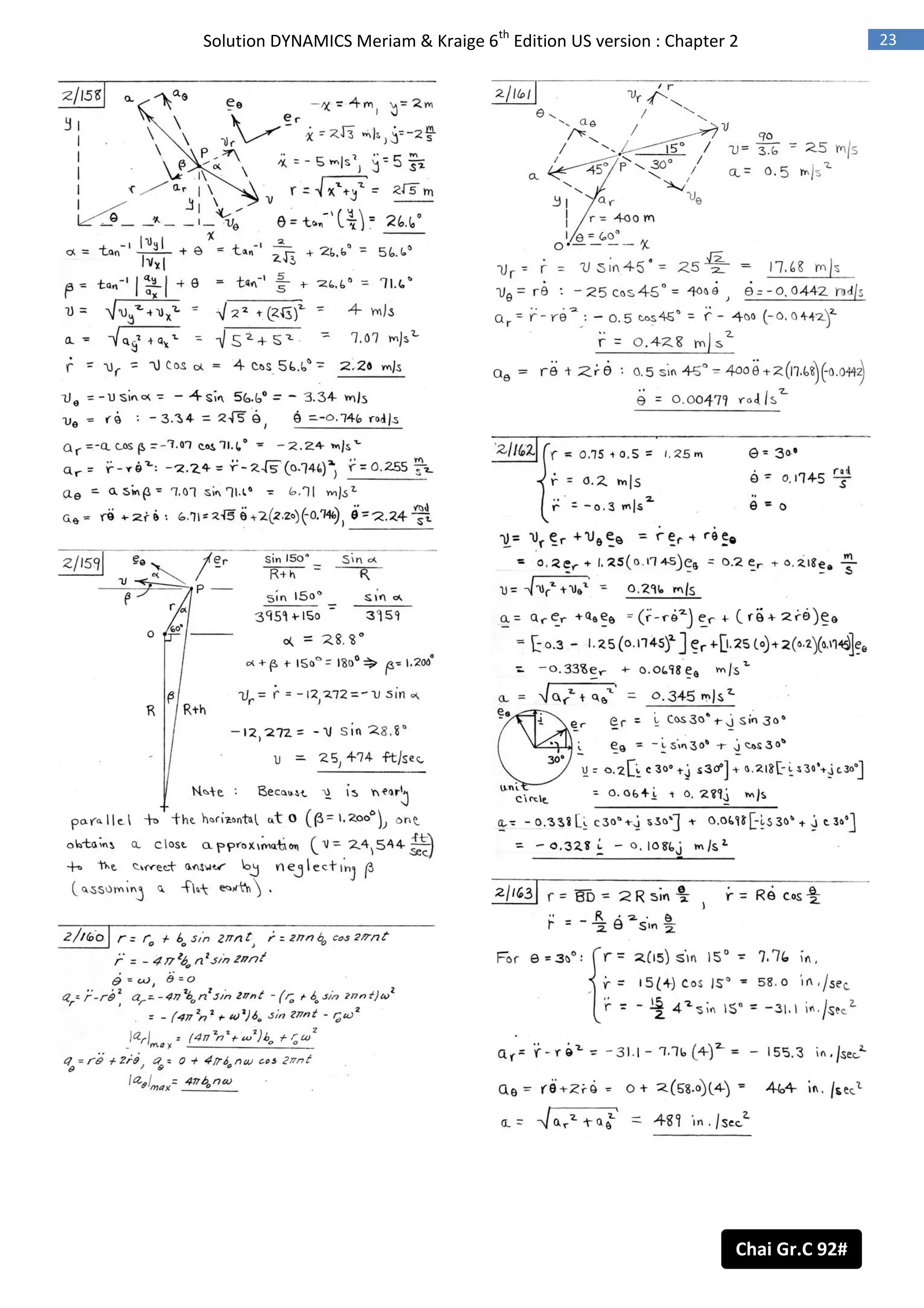 Dynamics 6th ed meriam solution | PDF