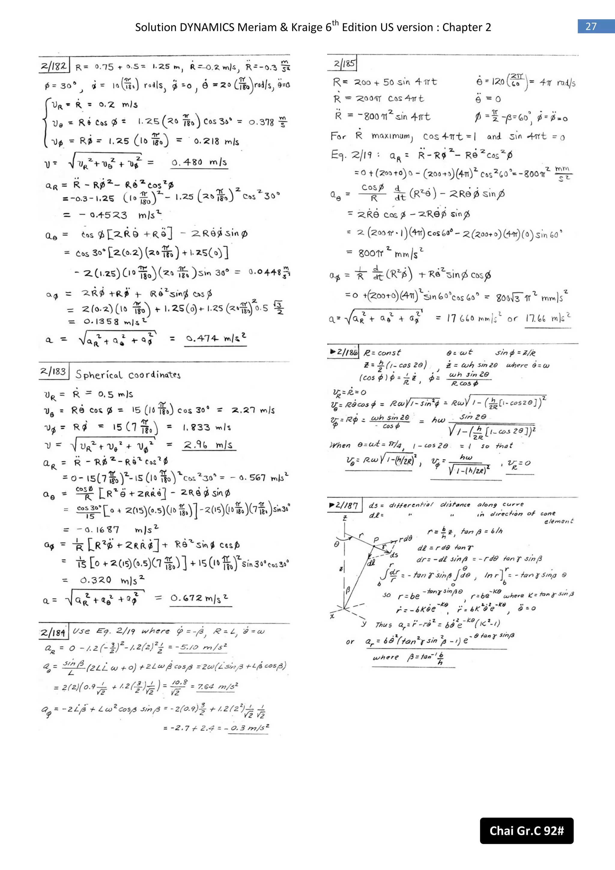 Dynamics 6th ed meriam solution | PDF