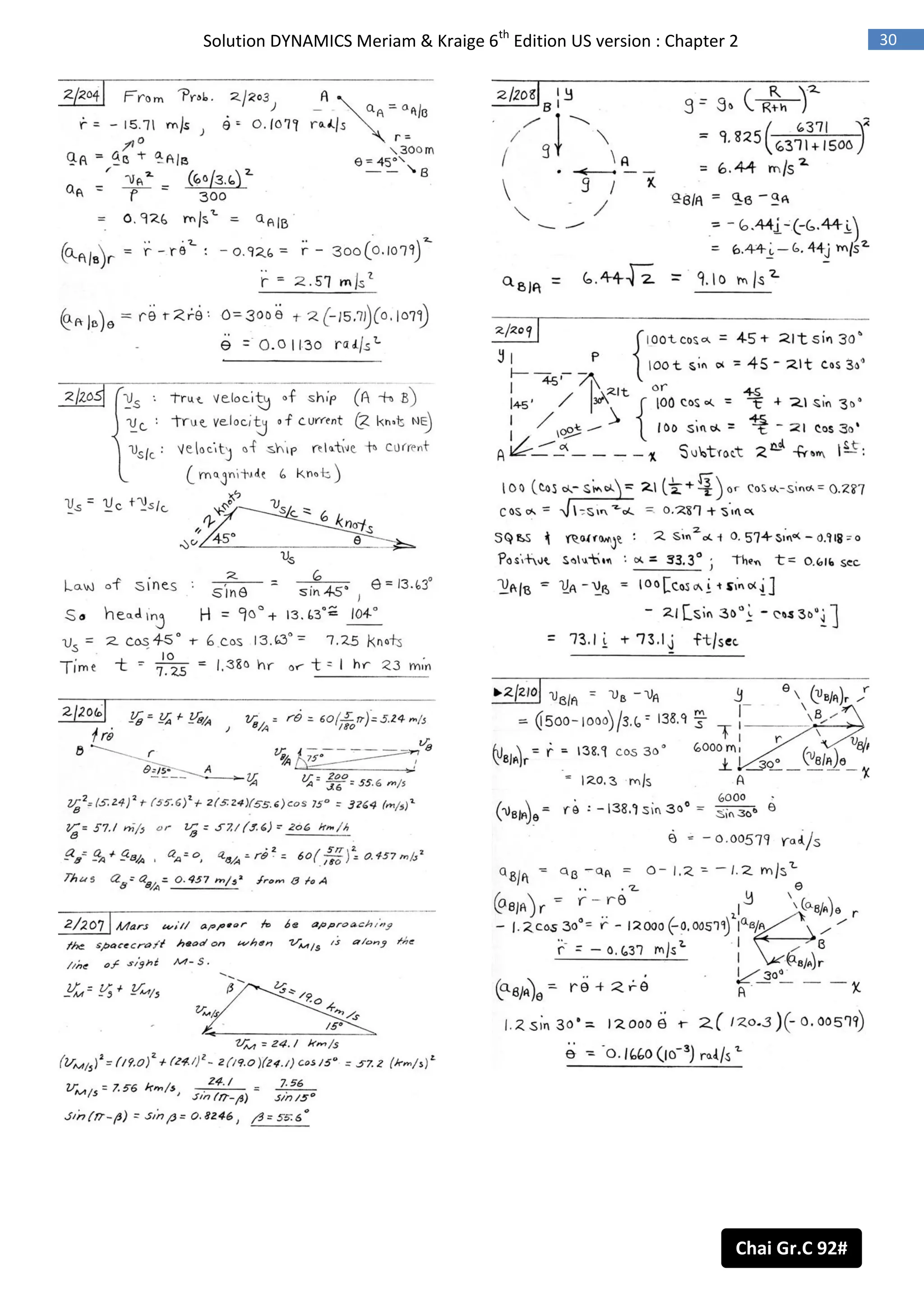 Dynamics 6th ed meriam solution | PDF | Physics | Science