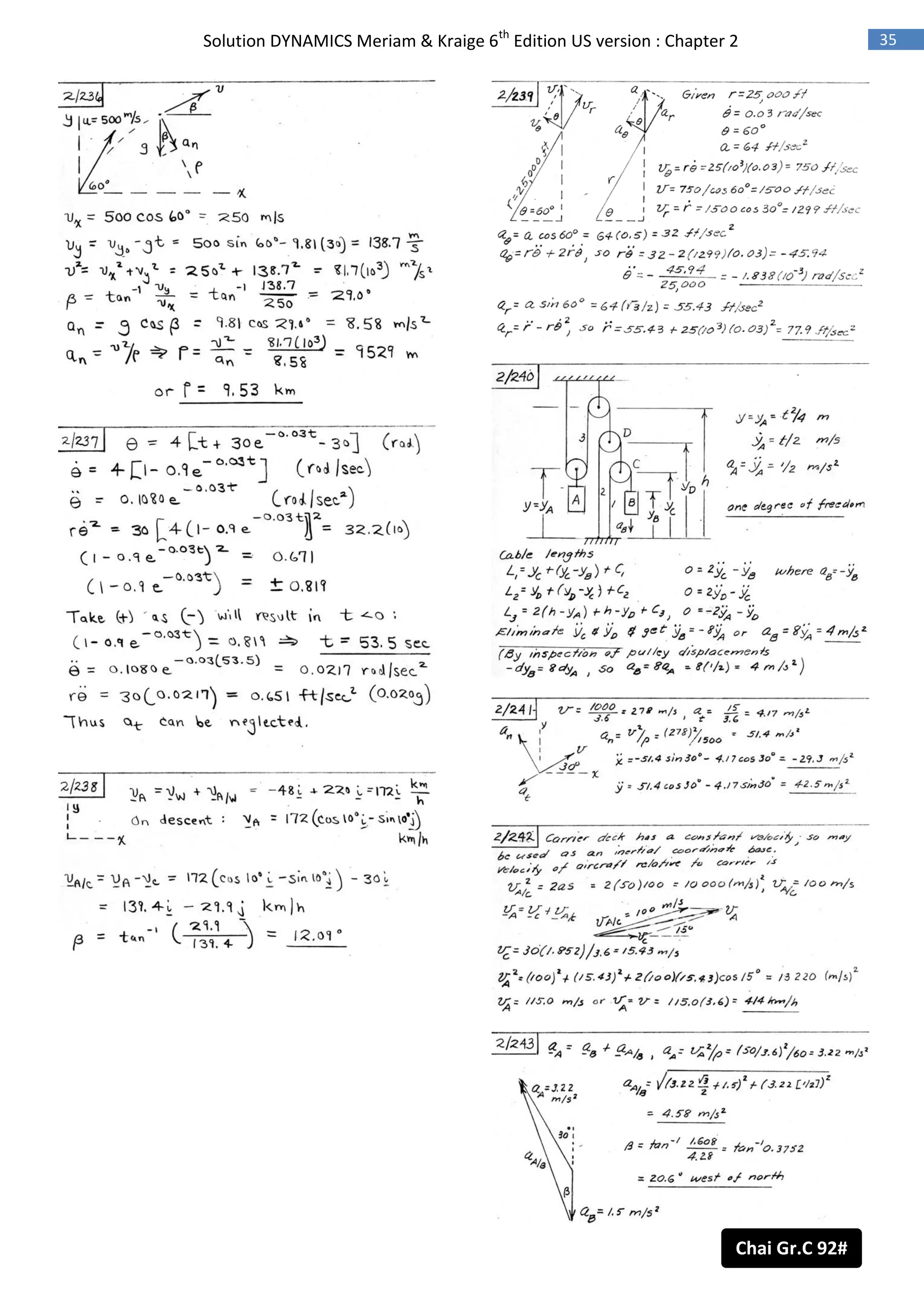 Dynamics 6th ed meriam solution | PDF | Physics | Science