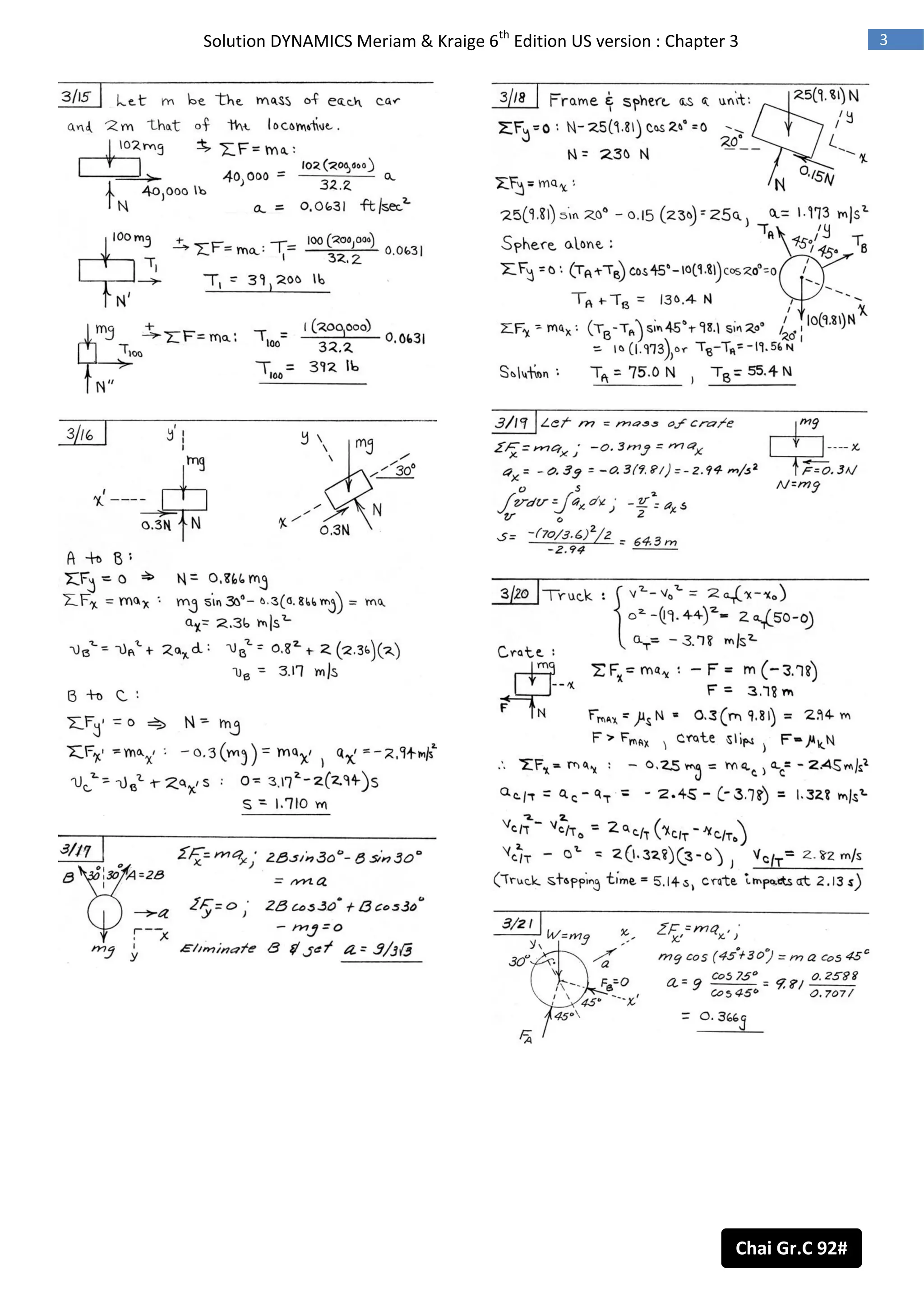 Dynamics 6th ed meriam solution | PDF