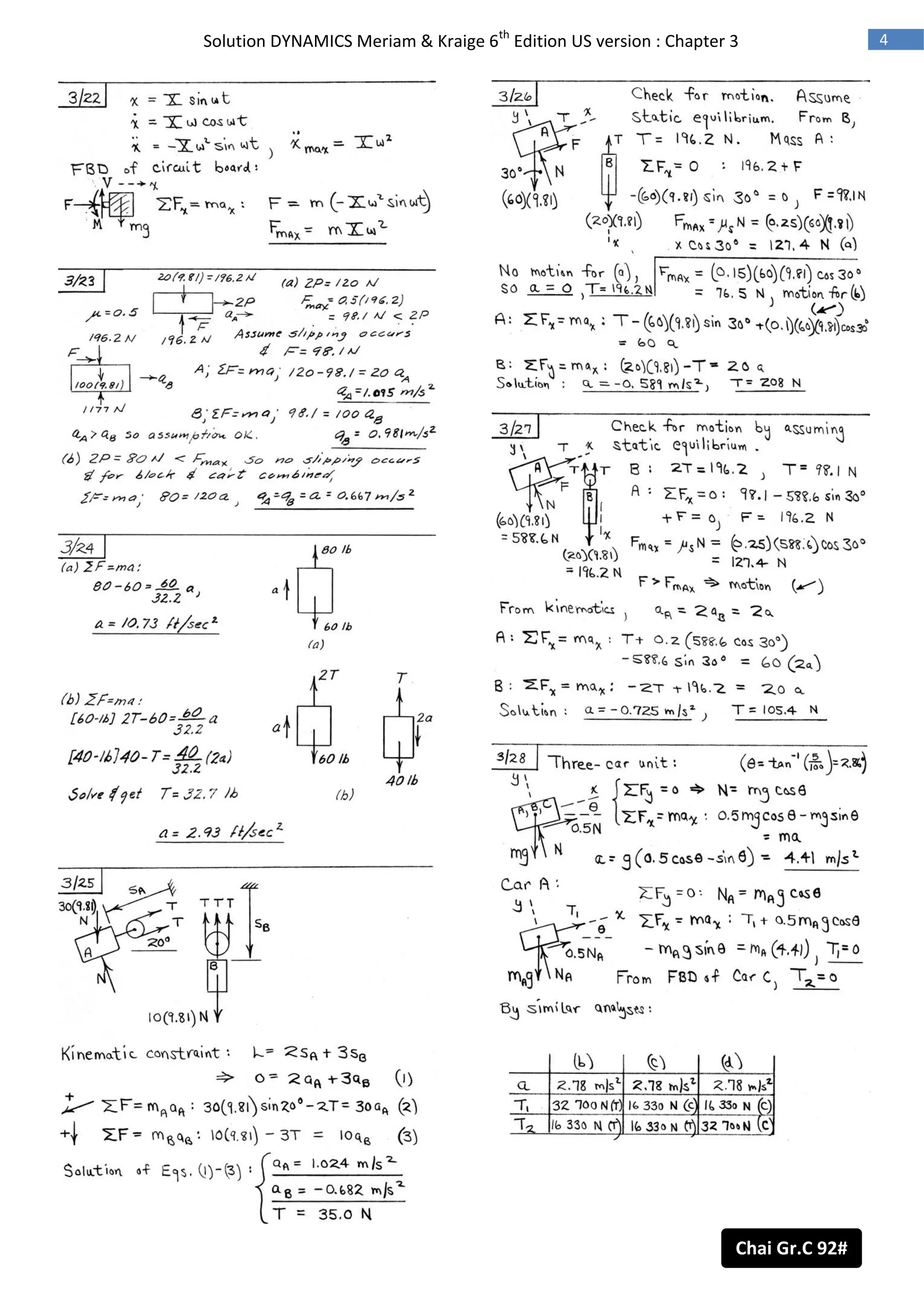 Dynamics 6th ed meriam solution | PDF