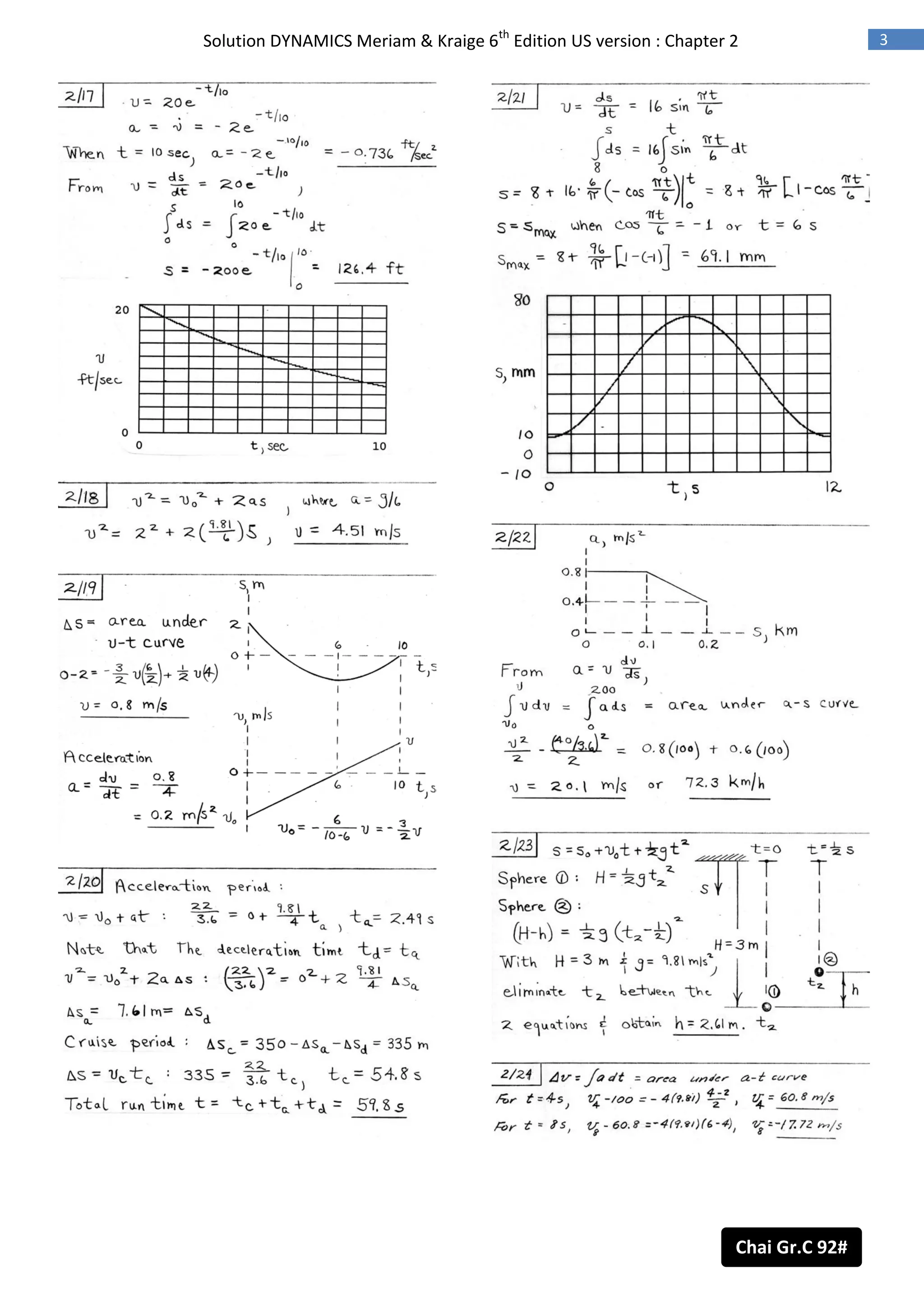 Dynamics 6th ed meriam solution | PDF