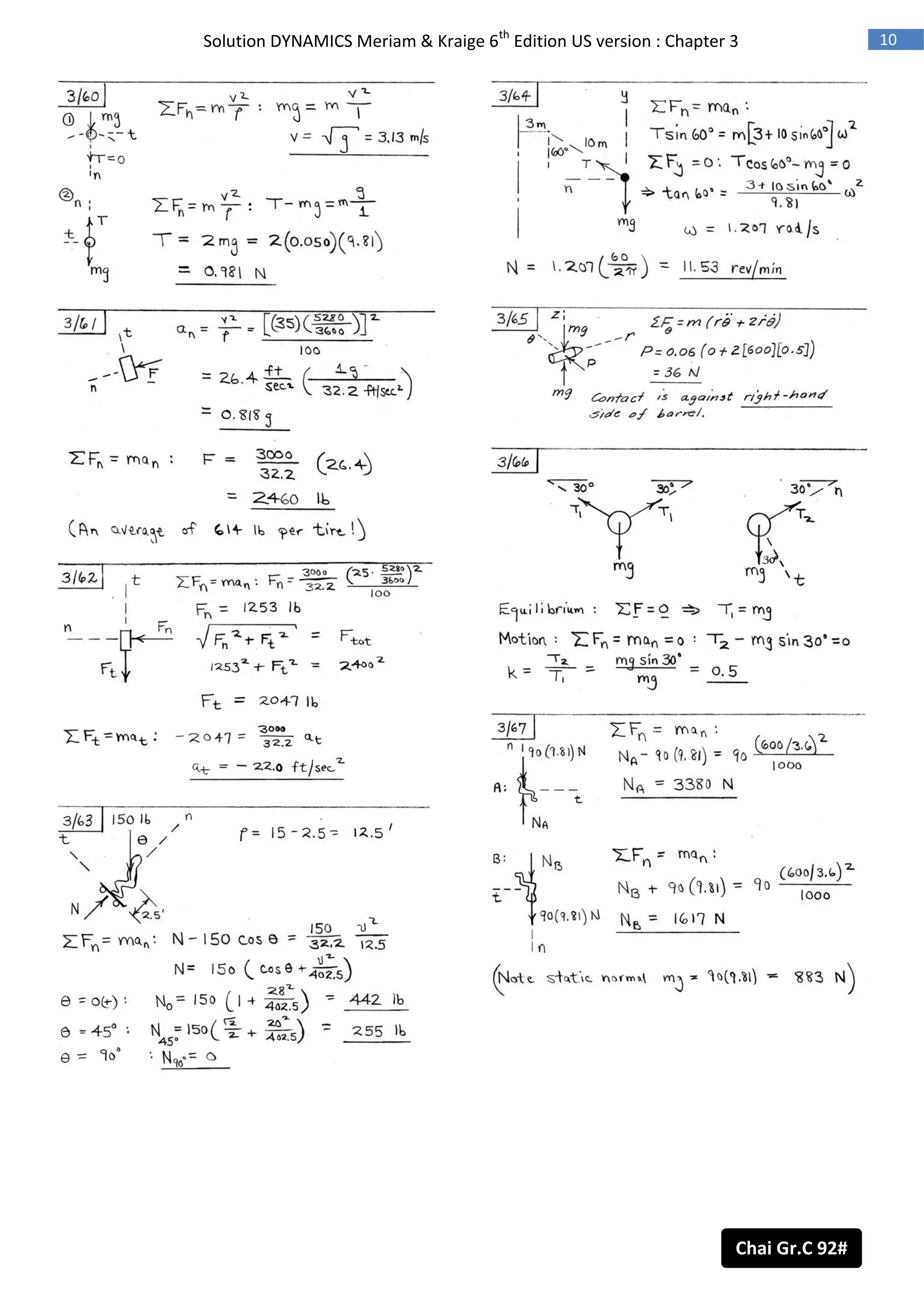 Dynamics 6th ed meriam solution | PDF