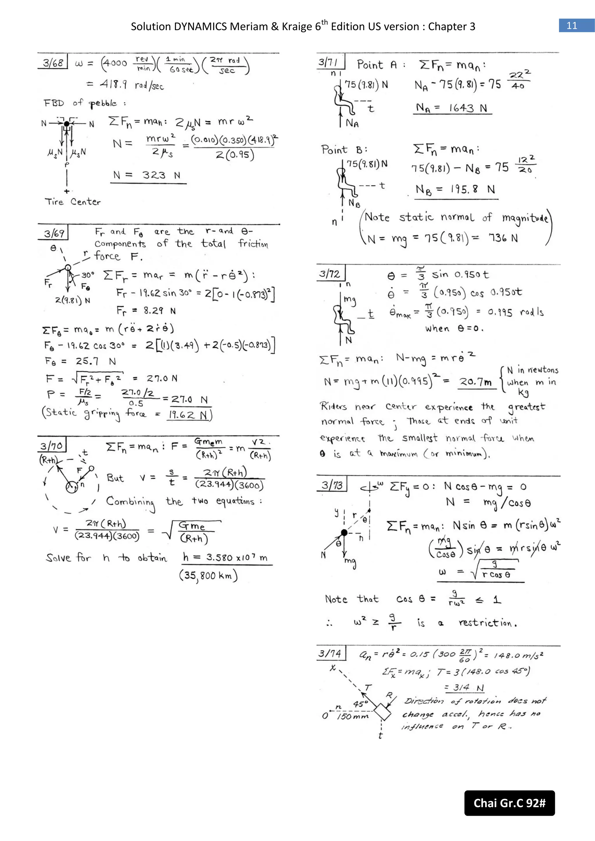 Dynamics 6th ed meriam solution | PDF