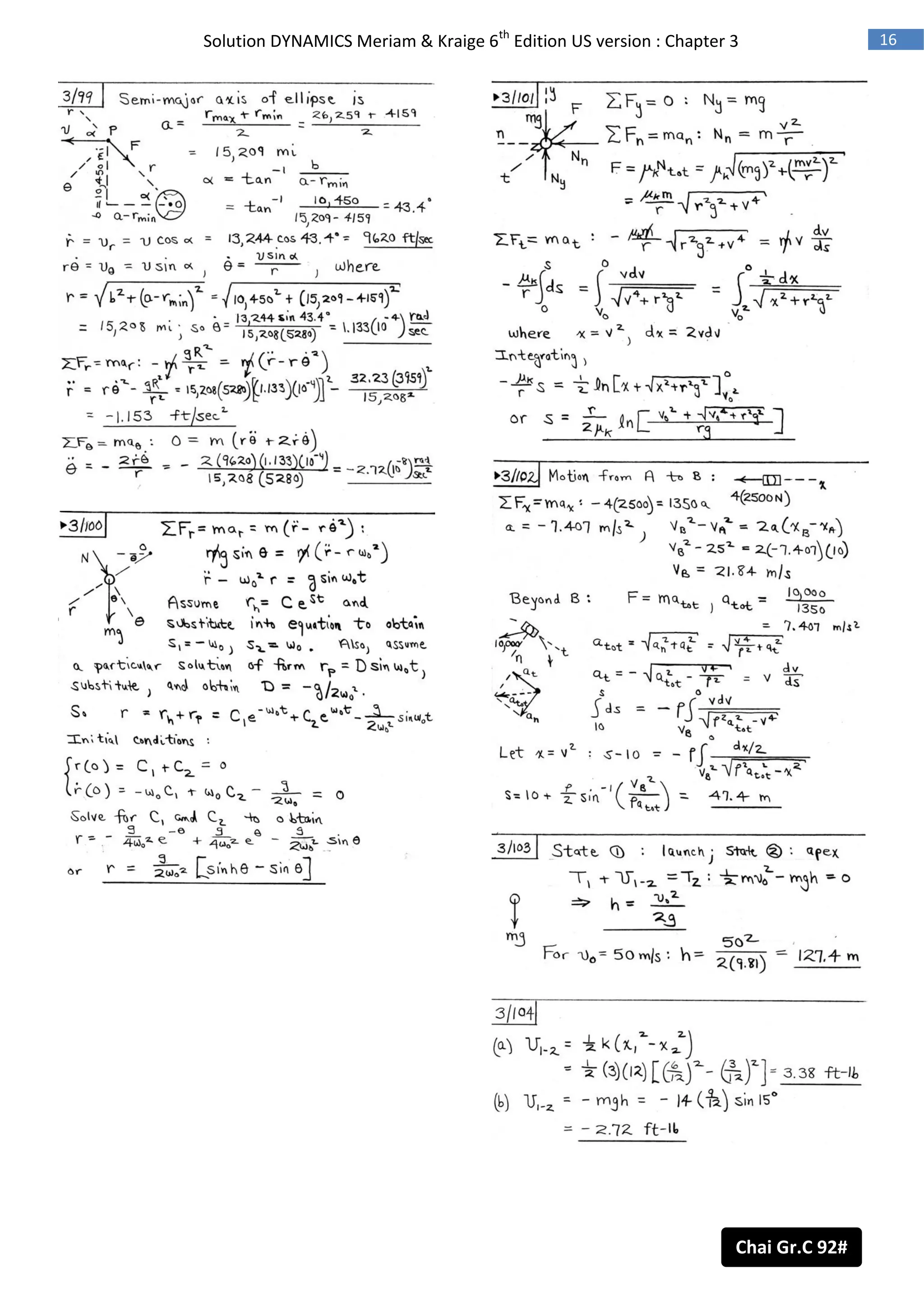 Dynamics 6th ed meriam solution | PDF