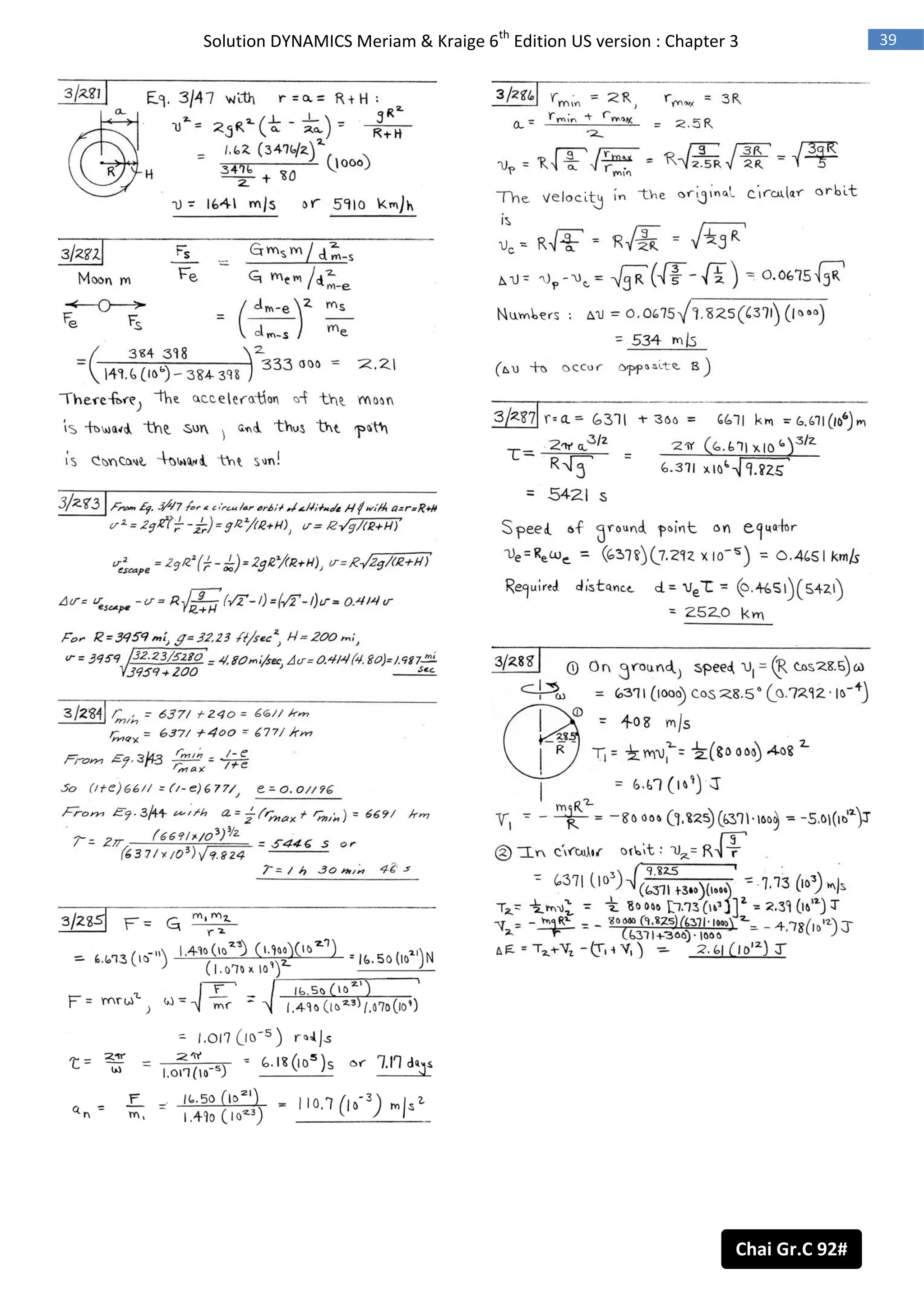 Dynamics 6th ed meriam solution | PDF
