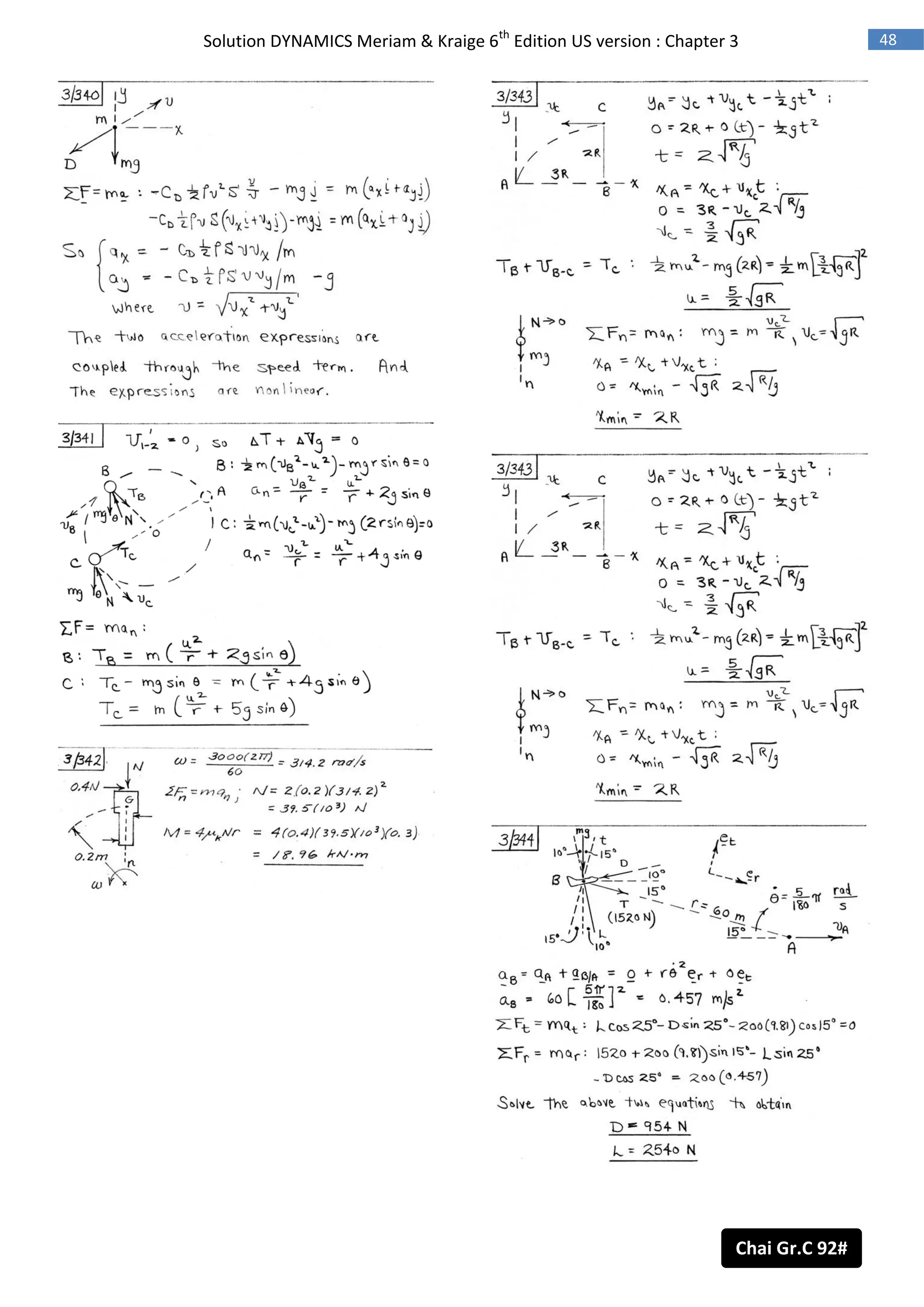 Dynamics 6th ed meriam solution | PDF