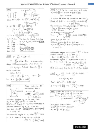 Dynamics 6th ed meriam solution | PDF
